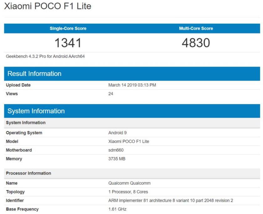 Xiaomi Poco F1 Lite Özellikleri Sızdırıldı - TeknoDiot.com