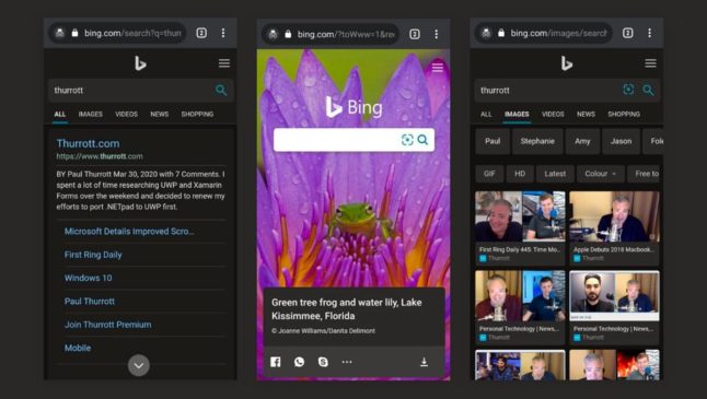 Microsoft, Bing İçin Karanlık Modu Test Ediyor - TeknoDiot.com