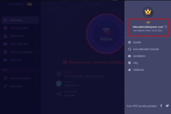 Hızlı ve Güvenilir VPN İsteyenlerin Tercihi: iTop VPN (VIP Lisansı Hediye)